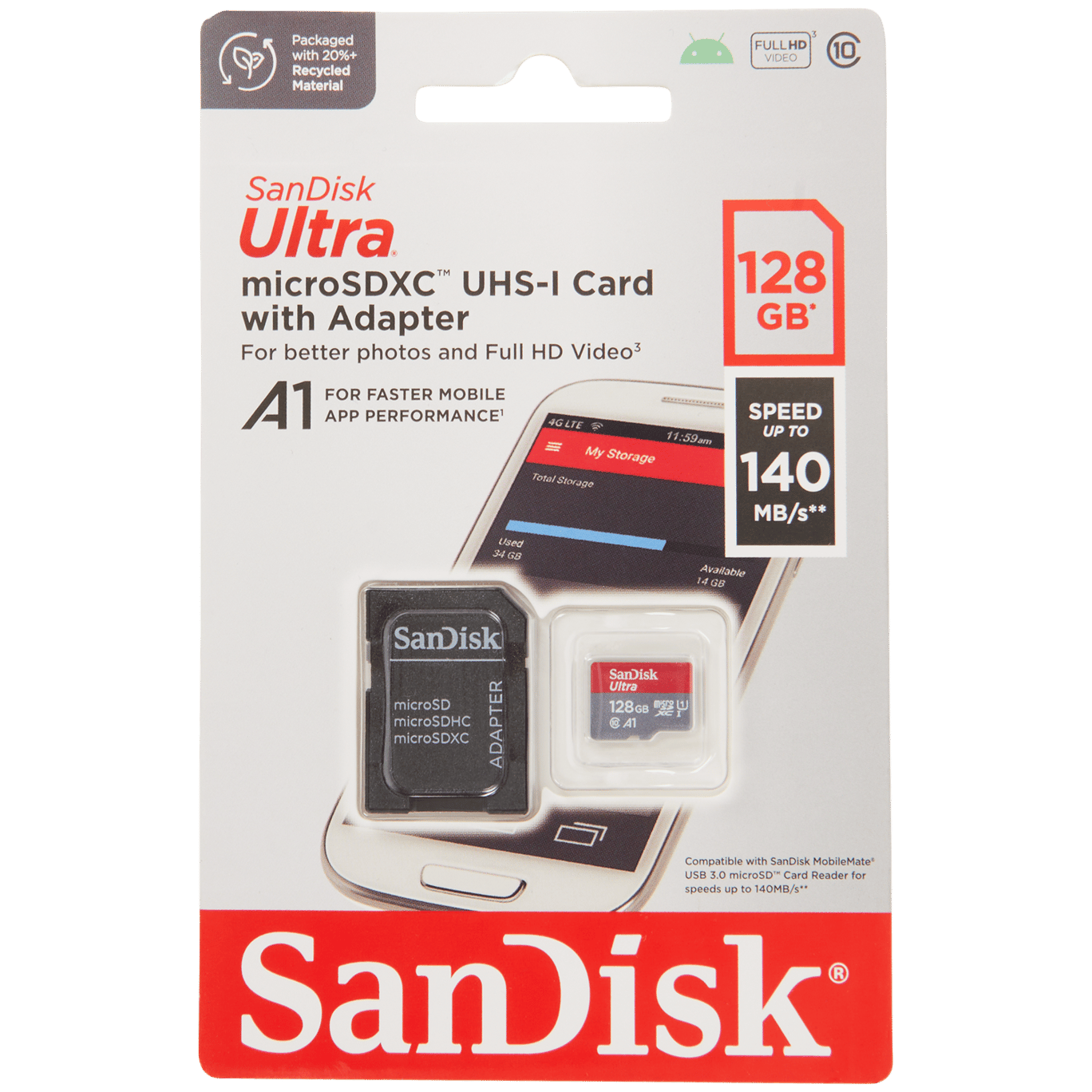 SanDisk Micro SDXC Card Ultra 128 Gigabytes Action NL SanDisk Micro SDXC Card Ultra 128 Gigabytes Action NL