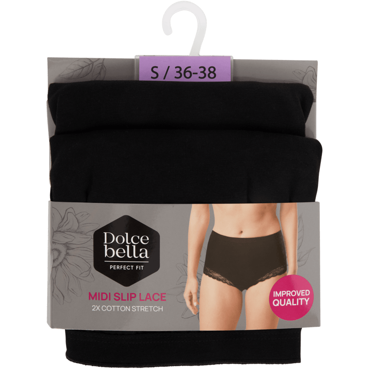 Dolce Bella kanten midi-slips Vrouw 2 Stuks | Action NL