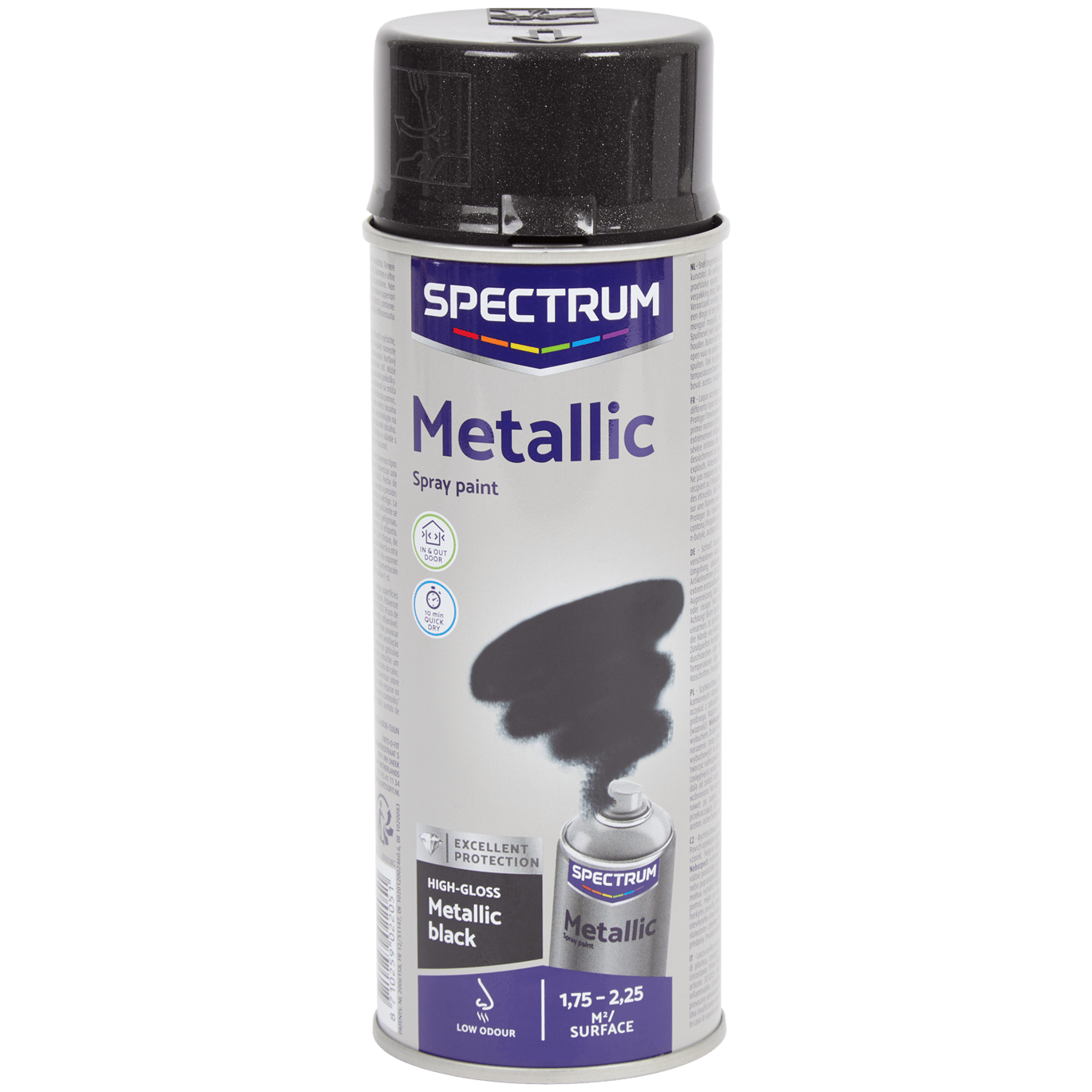 Spectrum metallic spuitverf zwart Zwart 400 ml | Action NL